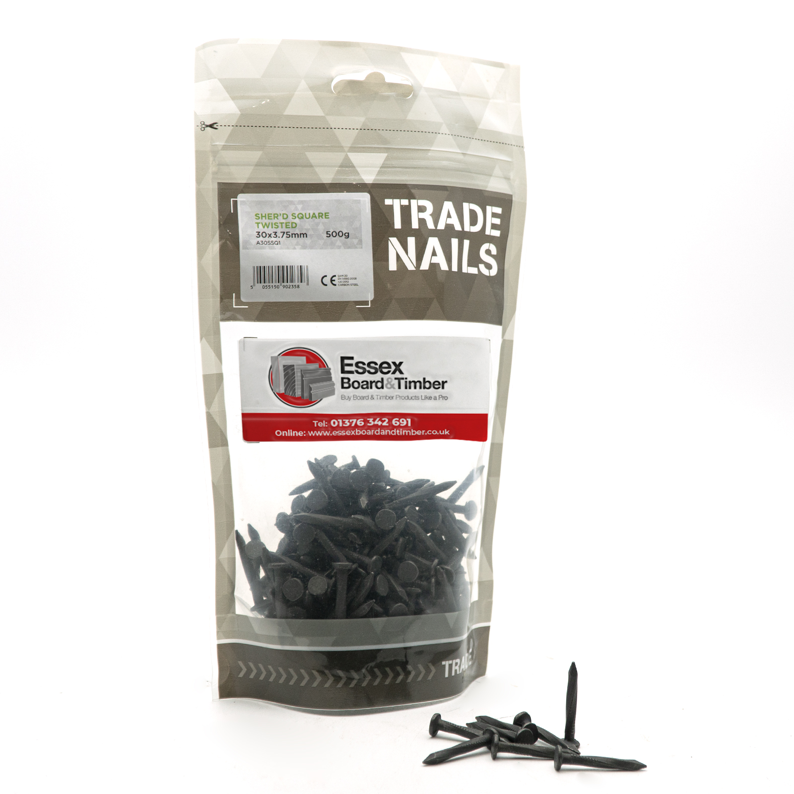 30x3.7mm Square Twisted Nails 1 Kilo - Essex Board & Timber