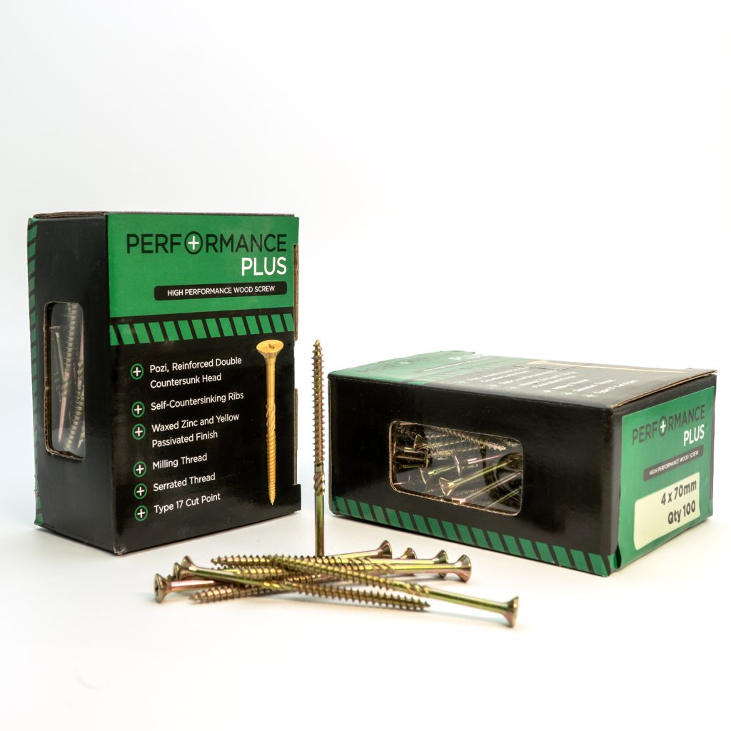 4 x 70mm High Performance Wood Screws Pack of 100 - Essex Board & Timber