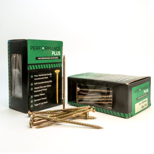 5x100mm High Performance Wood Screws Pack of 100 - Essex Board & Timber