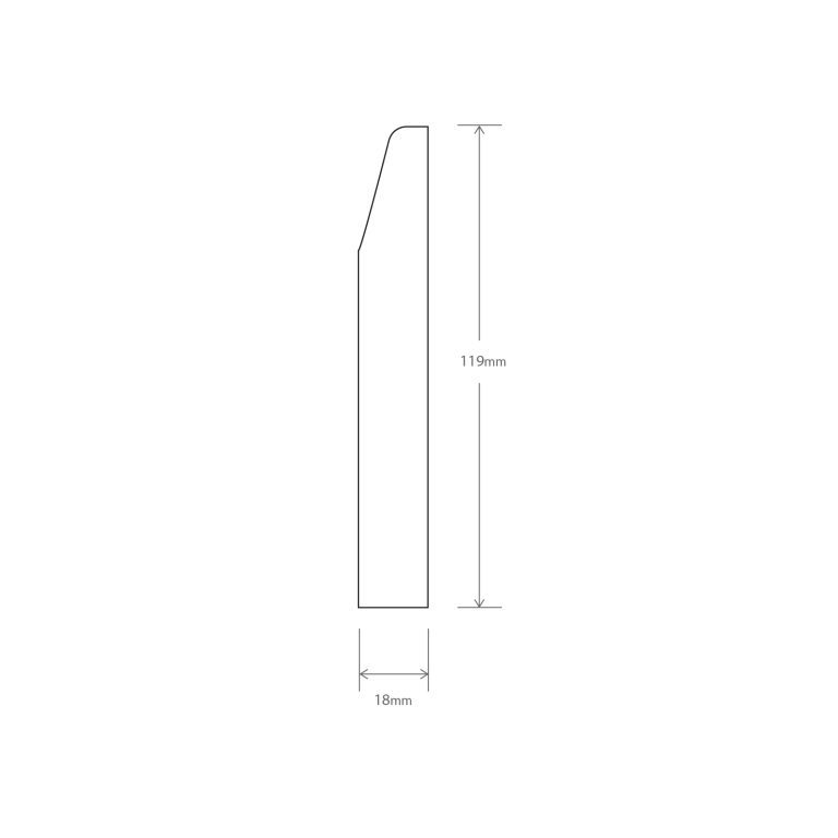 Chamfered & Round MDF Skirting 18mm x 119mm - Essex Board & Timber