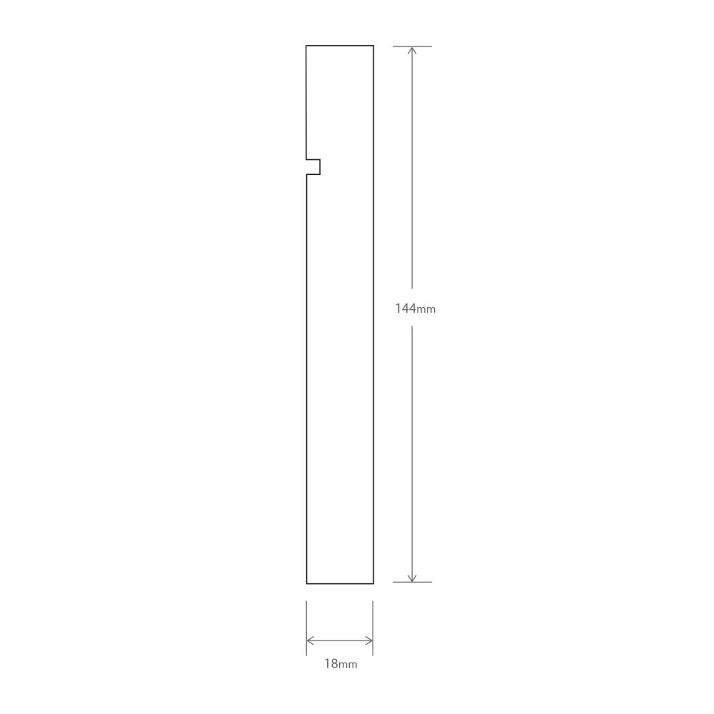 Shadow Groove 20mm Flat MDF Skirting 18mm x 144mm - Essex Board & Timber